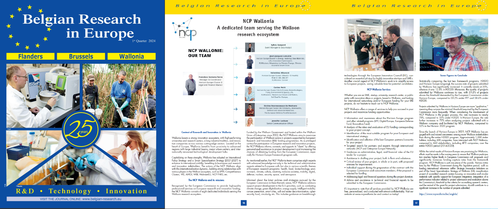Le NCP Wallonie mis à l'honneur dans le magazine Belgian Research in ...
